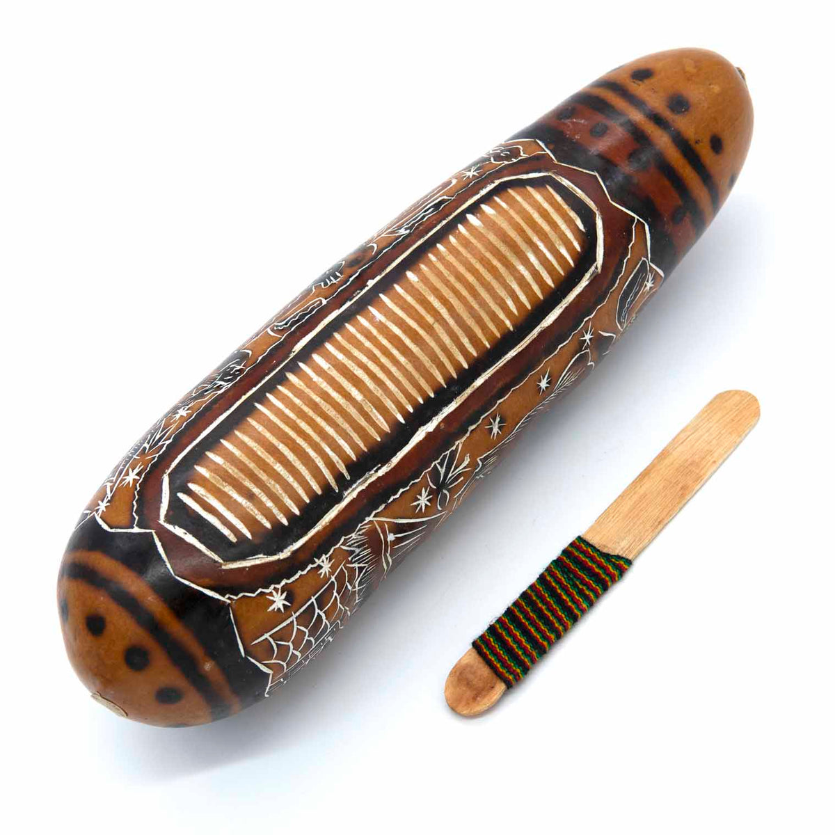 Traditional Gourd Guiro and Shaker – Siesta Crafts