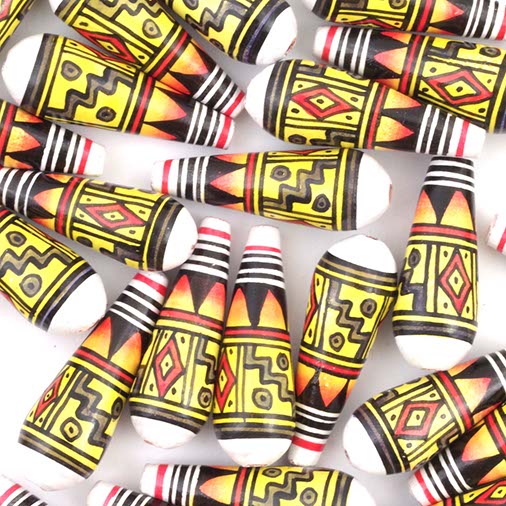 Inca Pattern Tear Drop Bead – Siesta Crafts